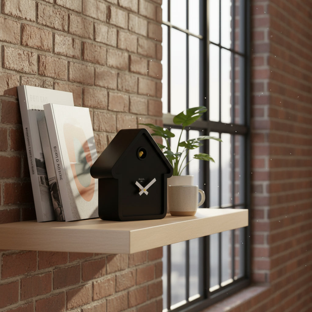 MoMA House Black Modern Cuckoo Clock | Cloudnola