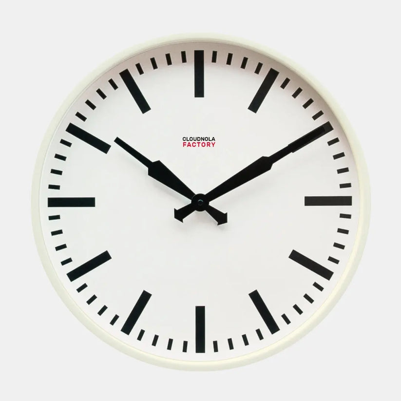 White Wall Clock – Factory White XL – Wall Clock | Cloudnola
